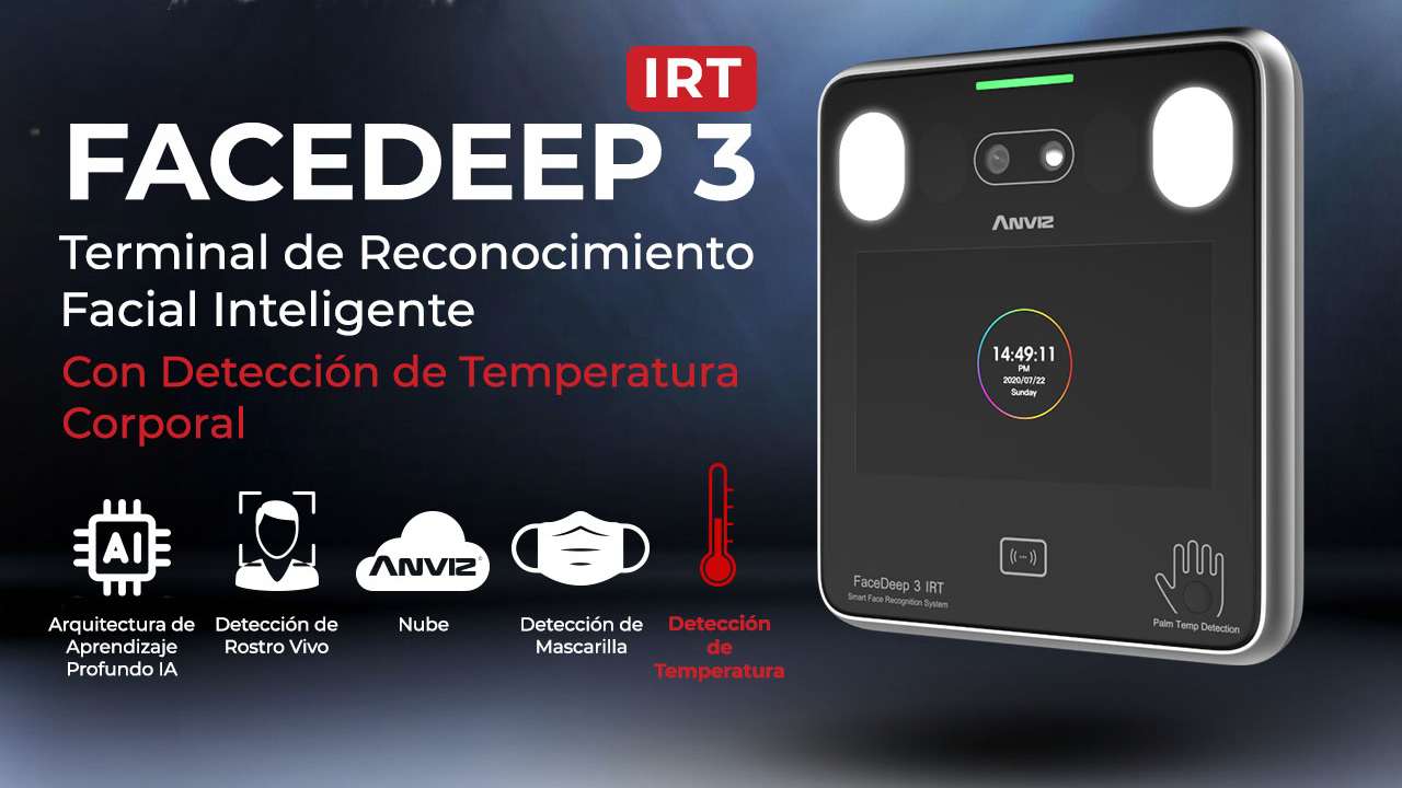 Terminal de Reconocimiento Facial con Tecnología AI -Facedeep 3 de Anviz